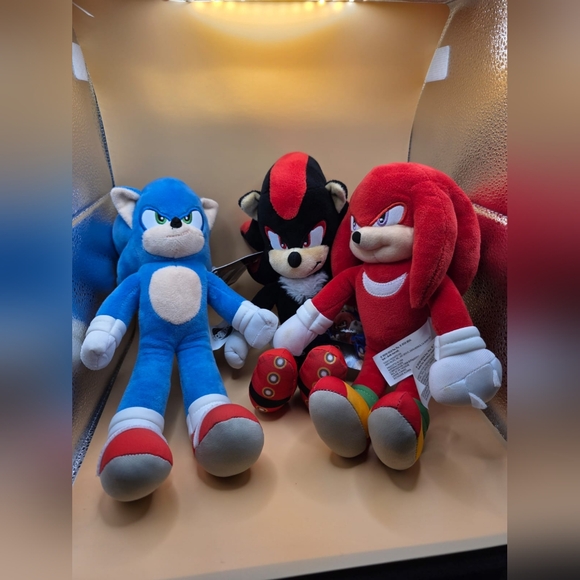Sonic | Toys | Plush Toy Set Blue Black Red Sonic | Poshmark
